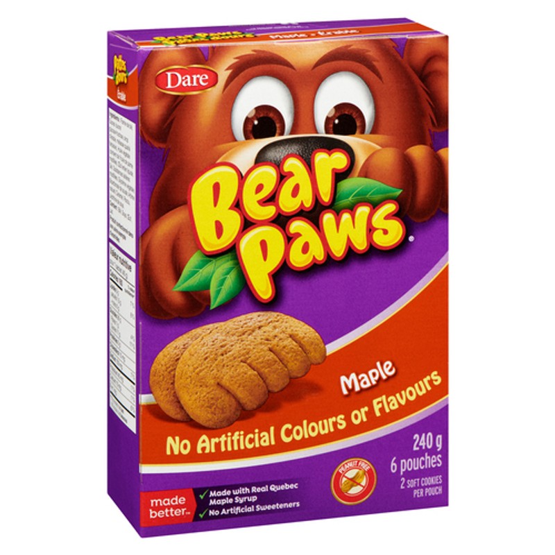 Dare Bear Paws Cookies Maple 240 g - Voilà Online Groceries & Offers