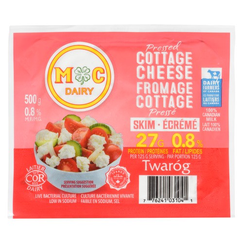 M-C Dairy Cottage Cheese Pressed Skim 500 g - Voilà Online Groceries ...