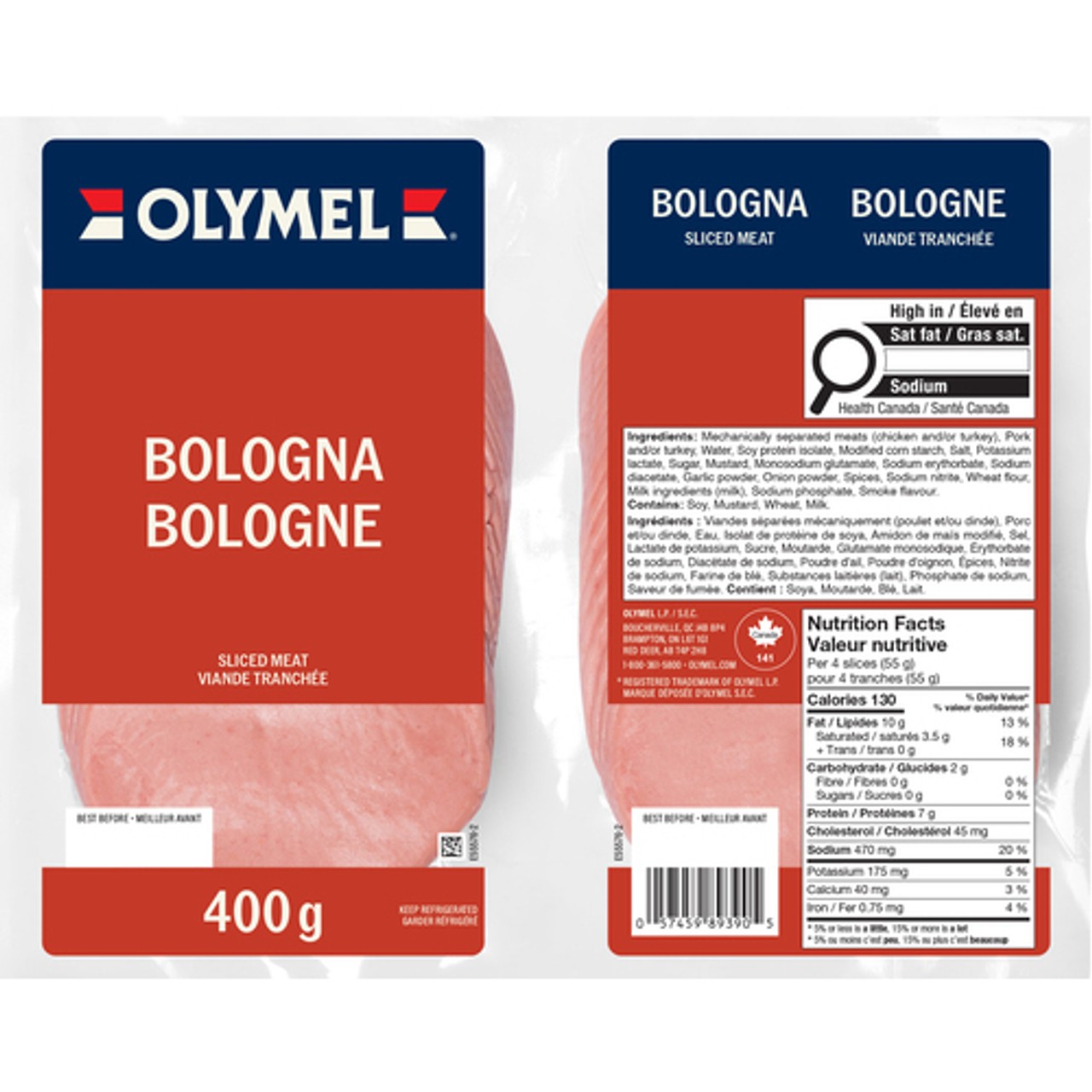 Olymel Deli Sliced Meat Bologna 400 g - Voilà Online Groceries & Offers