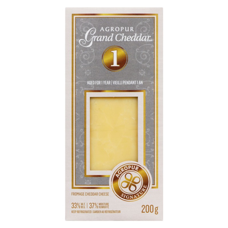 Agropur 33% Grand Cheddar Cheese 1 Year-Old 200 g - Voilà Online ...