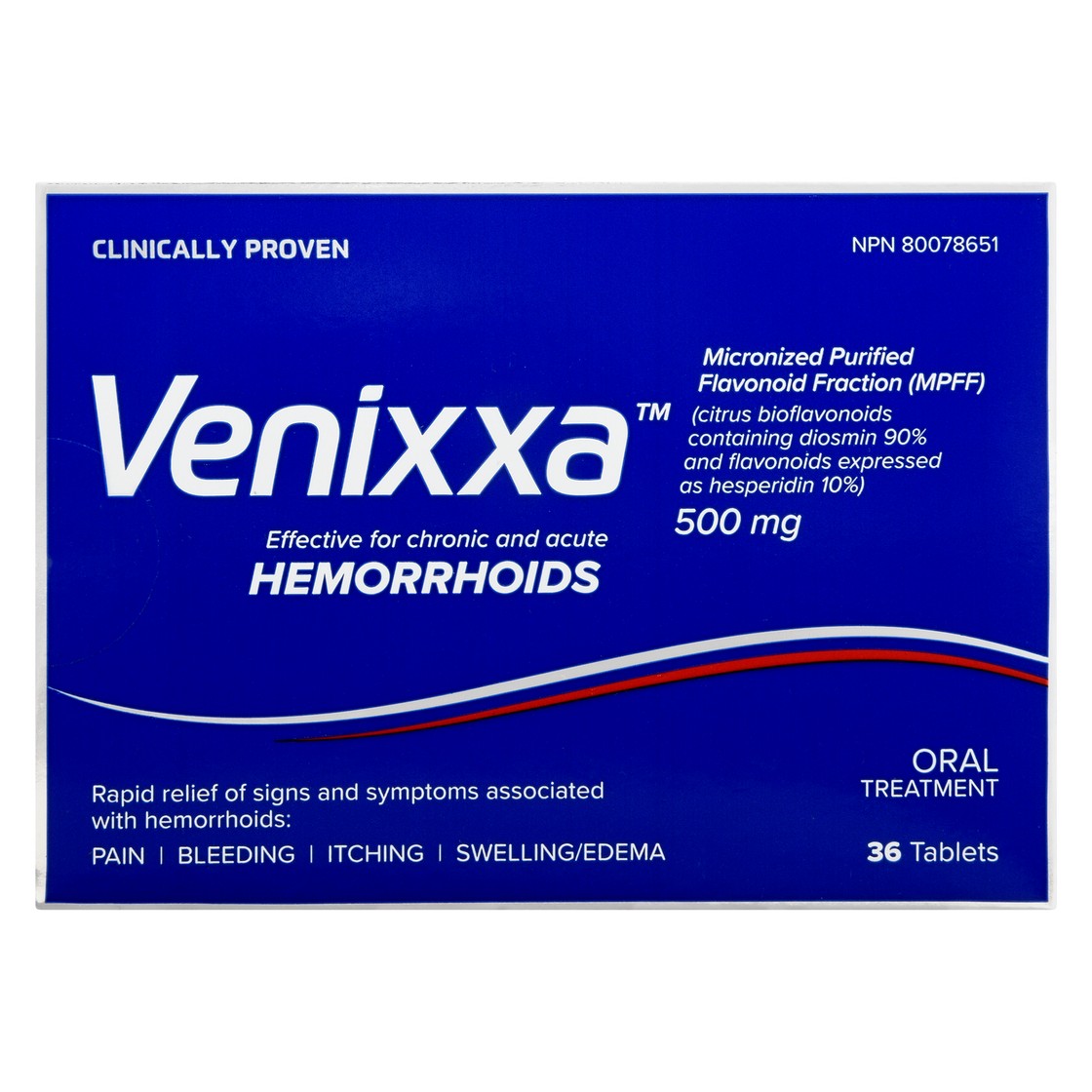 Venixxa Hemmorhoids Relief Body Treatment 500 mg Tablets 36 Count ...