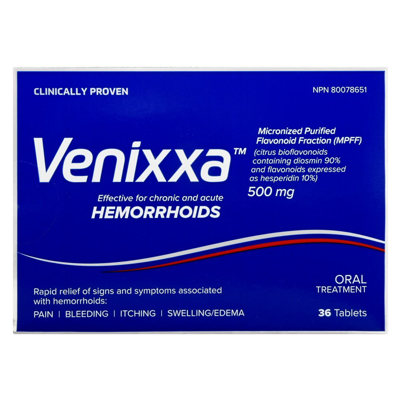 Venixxa Hemmorhoids Relief Body Treatment 500 mg Tablets 36 Count ...