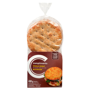 Compliments Naan Rounds Whole Wheat 480 g (frozen) - Voilà Online ...