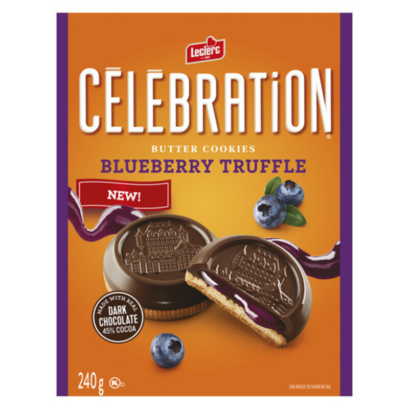 Leclerc Celebration Cookies Dark Chocolate Blueberry Truffle 240 g ...