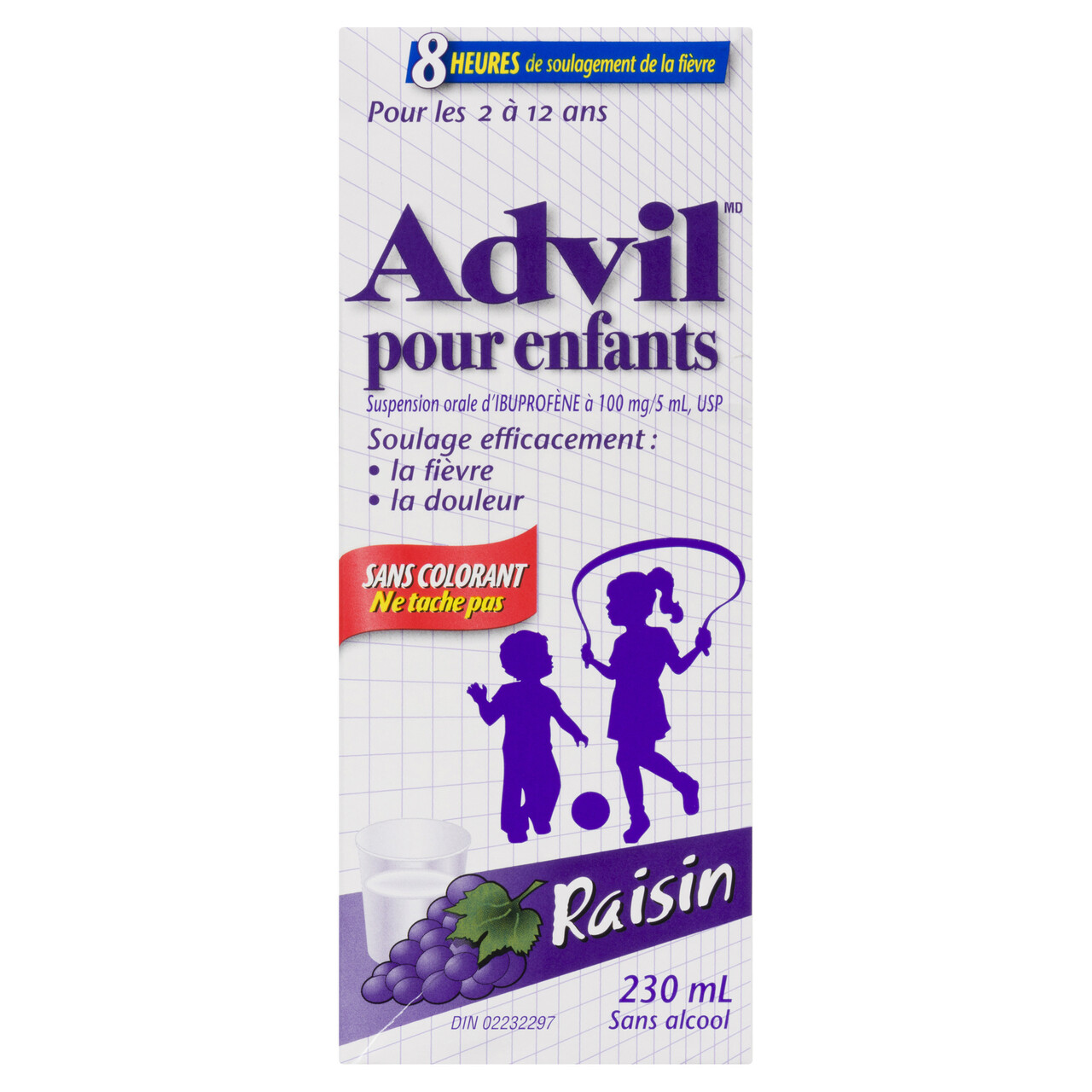 Children's Advil Dye-Free Grape 230 ml - Voilà Online Groceries & Offers