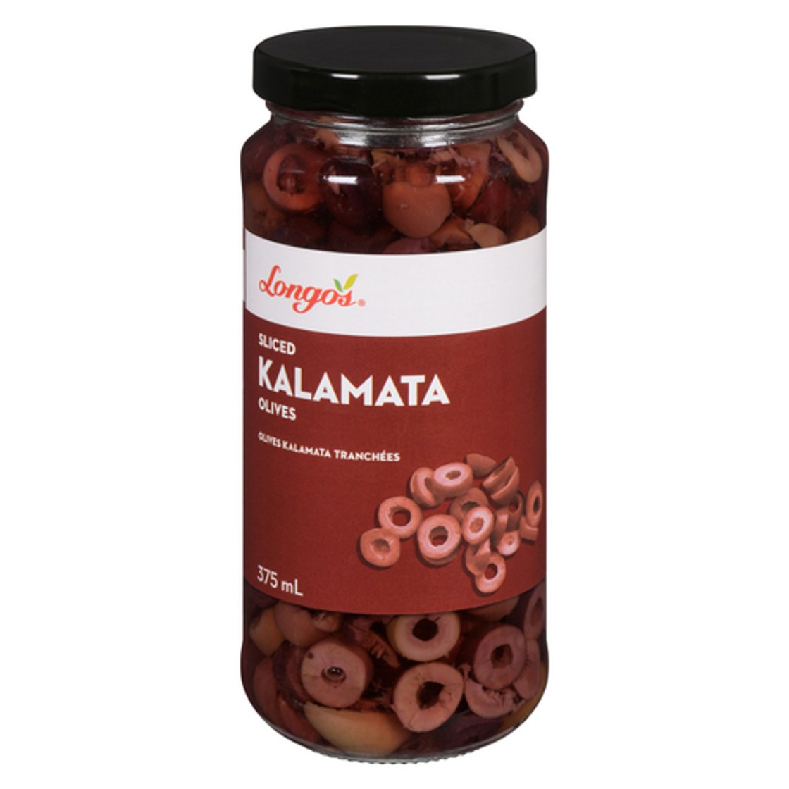 Longo's Olives Jar Kalamata Sliced 375 ml - Voilà Online Groceries & Offers
