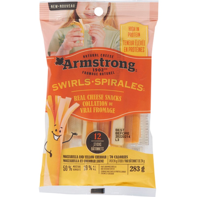 Armstrong Swirl Cheese Mozzarella & Yellow Cheddar 283 g - Voilà Online ...
