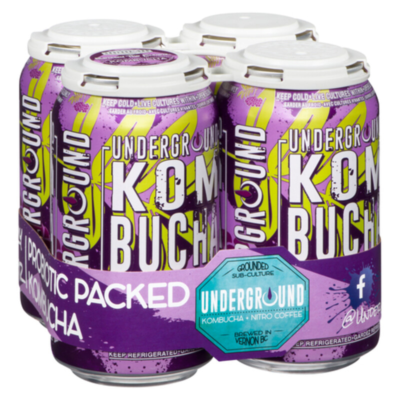 Underground Kombucha Berry The Elder 4 x 355 ml (cans) - Voilà Online ...