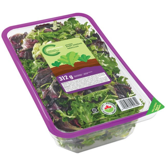 Compliments Organic Baby Greens Mixed 312 g - Voilà Online Groceries ...