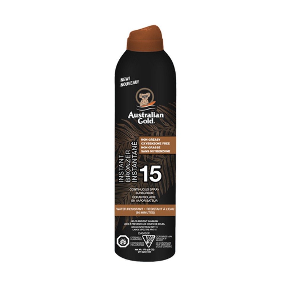 Australian Gold Sunscreen Continuous Spray SPF 15 Instant Bronzer 170 g ...