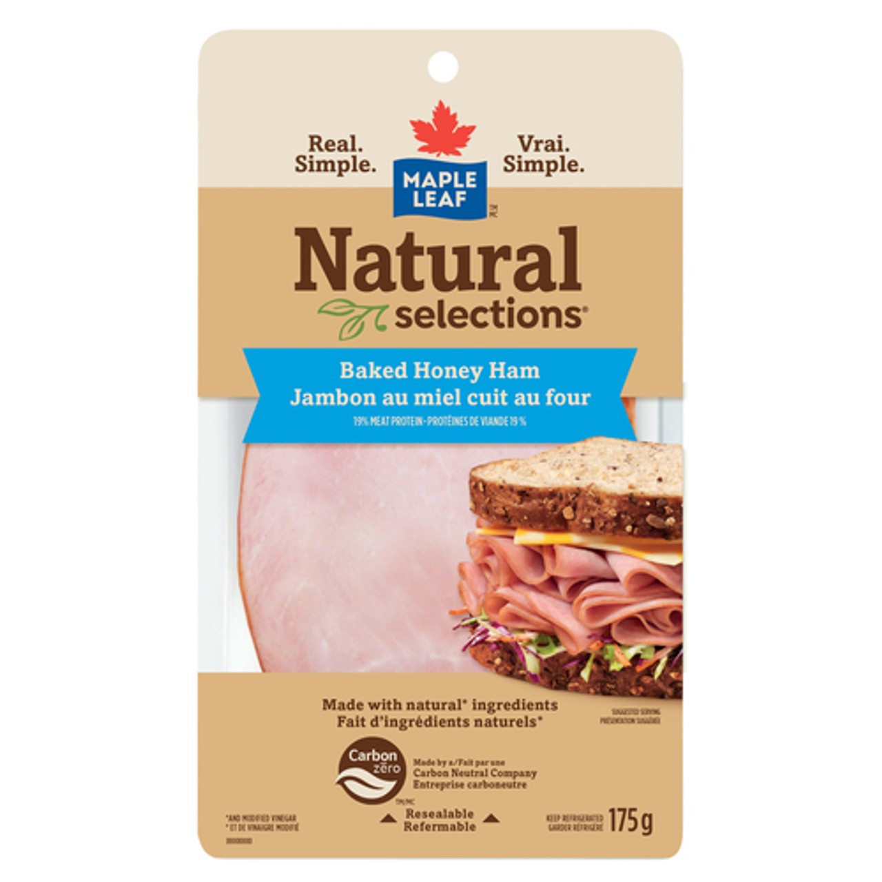 Maple Leaf Natural Selections Deli Sliced Baked Ham Honey 175 g - Voilà ...