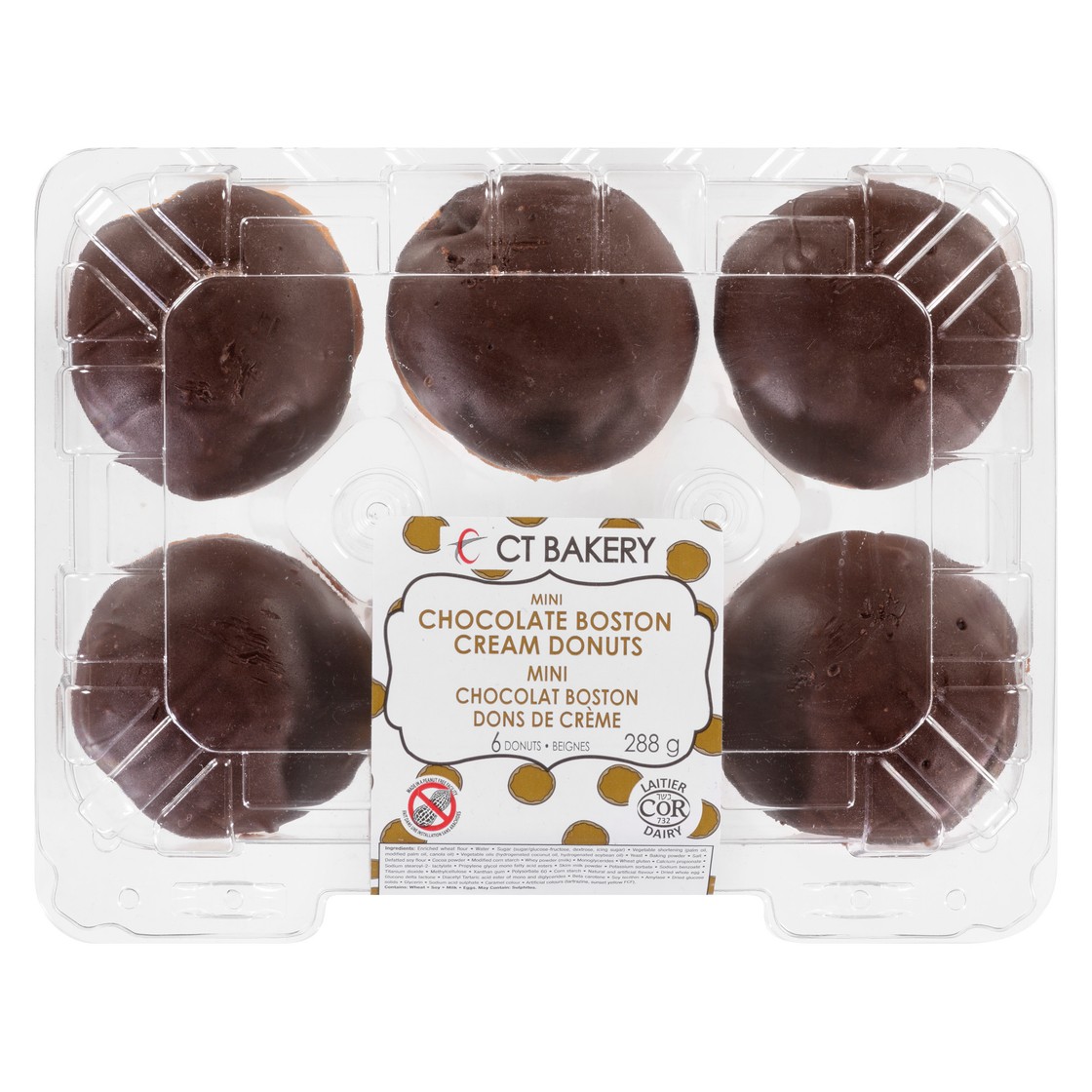 CT Bakery Mini Boston Chocolate Donuts 6 Pack 288 g (frozen) - Voilà ...