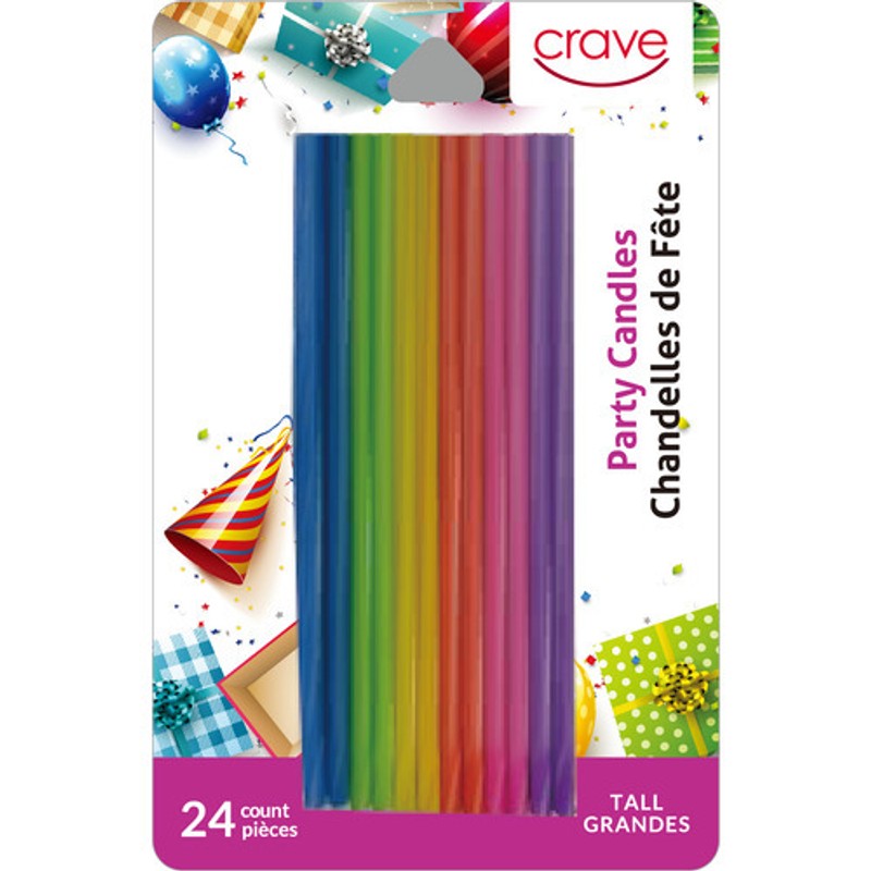 Crave Party Candles Tall 24 Pack - Voilà Online Groceries & Offers