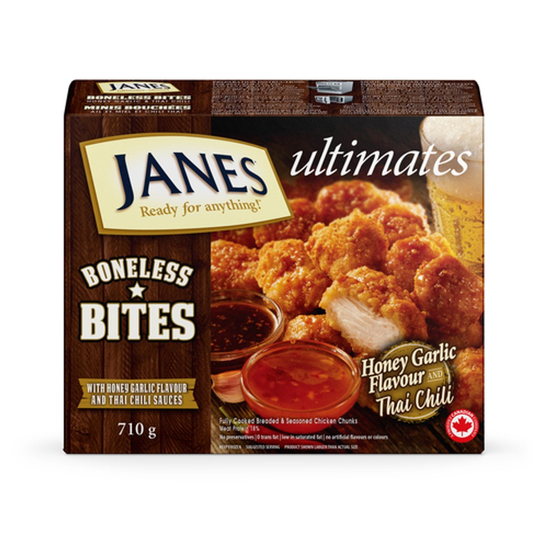 Janes Frozen Boneless Chicken Bites Honey Garlic & Thai 710 g - Voilà ...