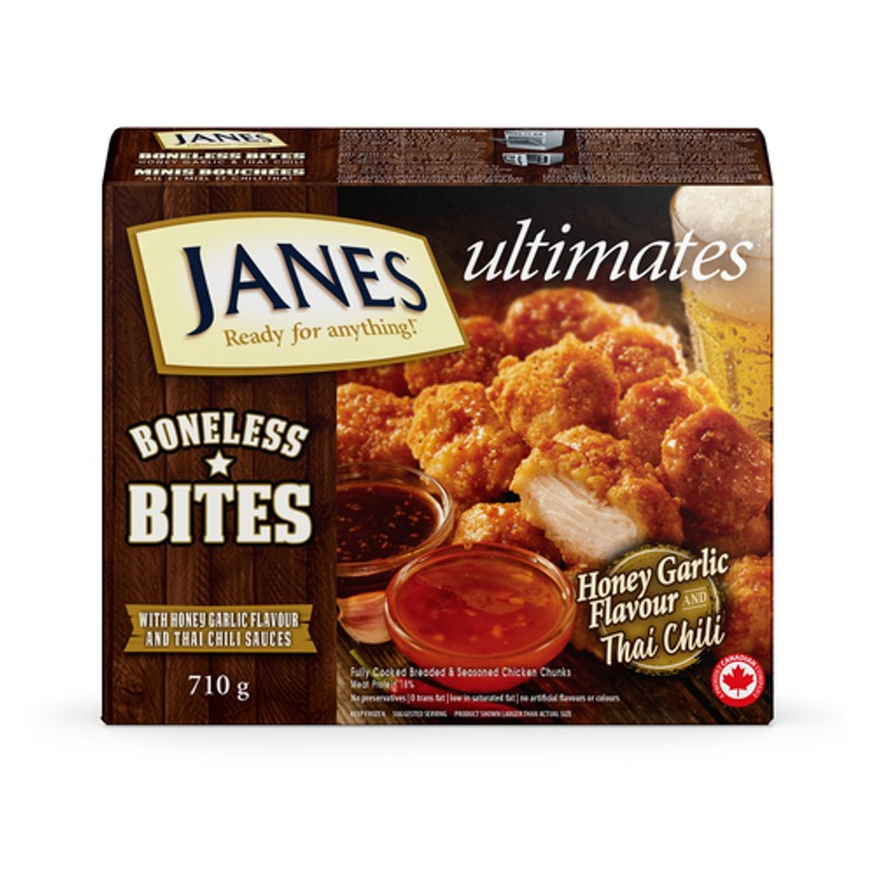 Janes Frozen Boneless Chicken Bites Honey Garlic & Thai 710 g - Voilà ...