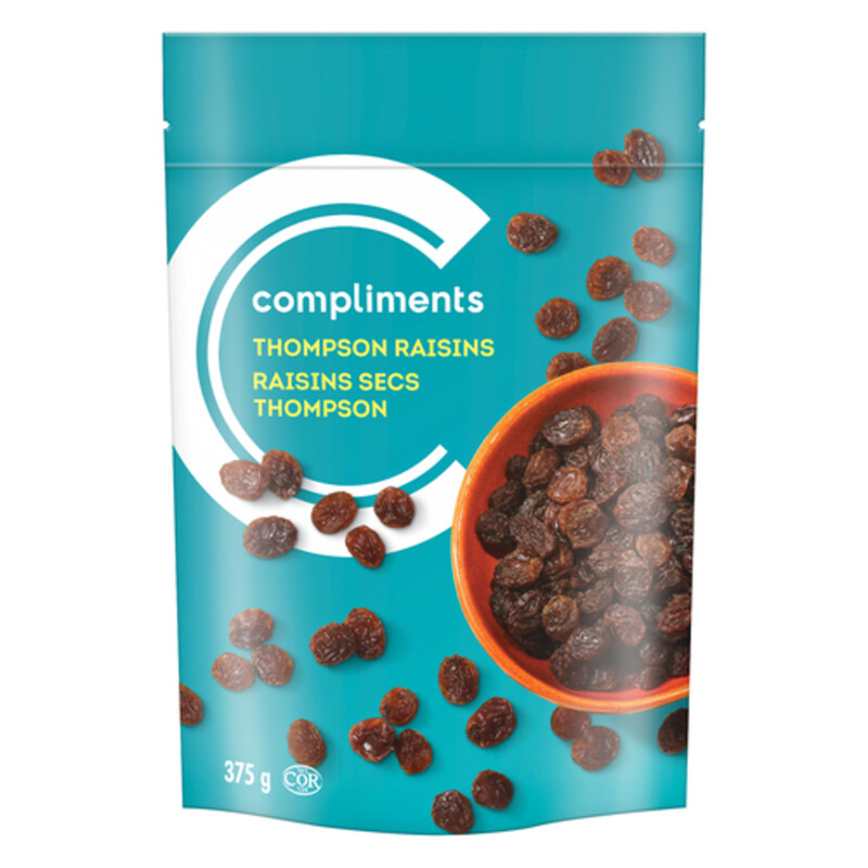 Compliments Thompson Raisins Seedless 375 g - Voilà Online Groceries ...