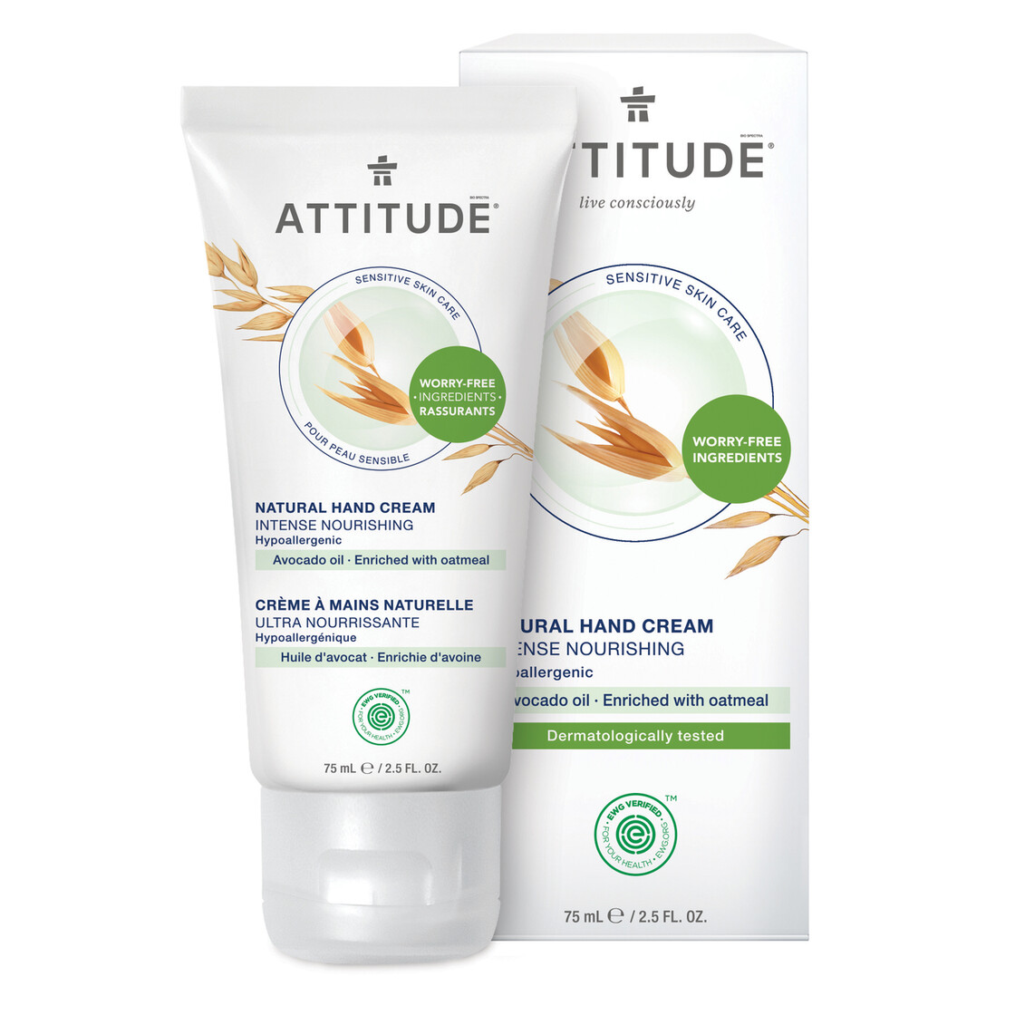 Attitude Sensitive Skin Hand Cream Nourish & Shine Avocado 75 ml ...