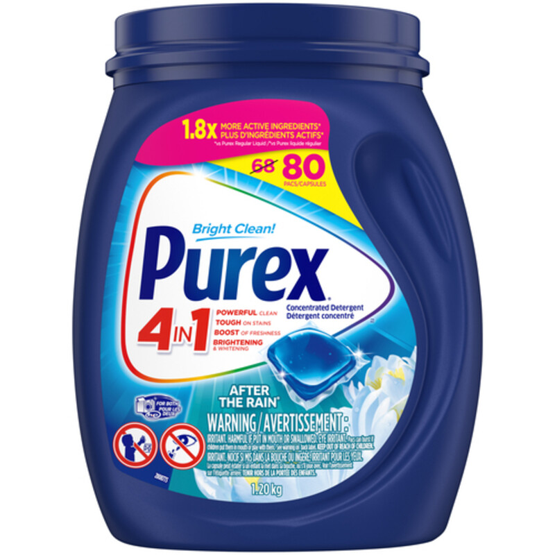 Purex Unit Dose 4 In 1 Liquid Laundry Detergent After The Rain 80 EA ...
