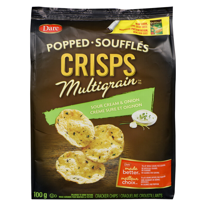Dare Breton Popped Crackers Sour Cream And Onion 100 g - Voilà Online ...