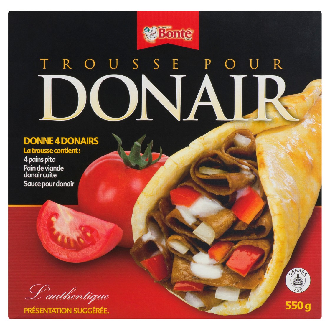 Bonte Donair Kits Frozen Authentic Style 550 g - Voilà Online Groceries ...