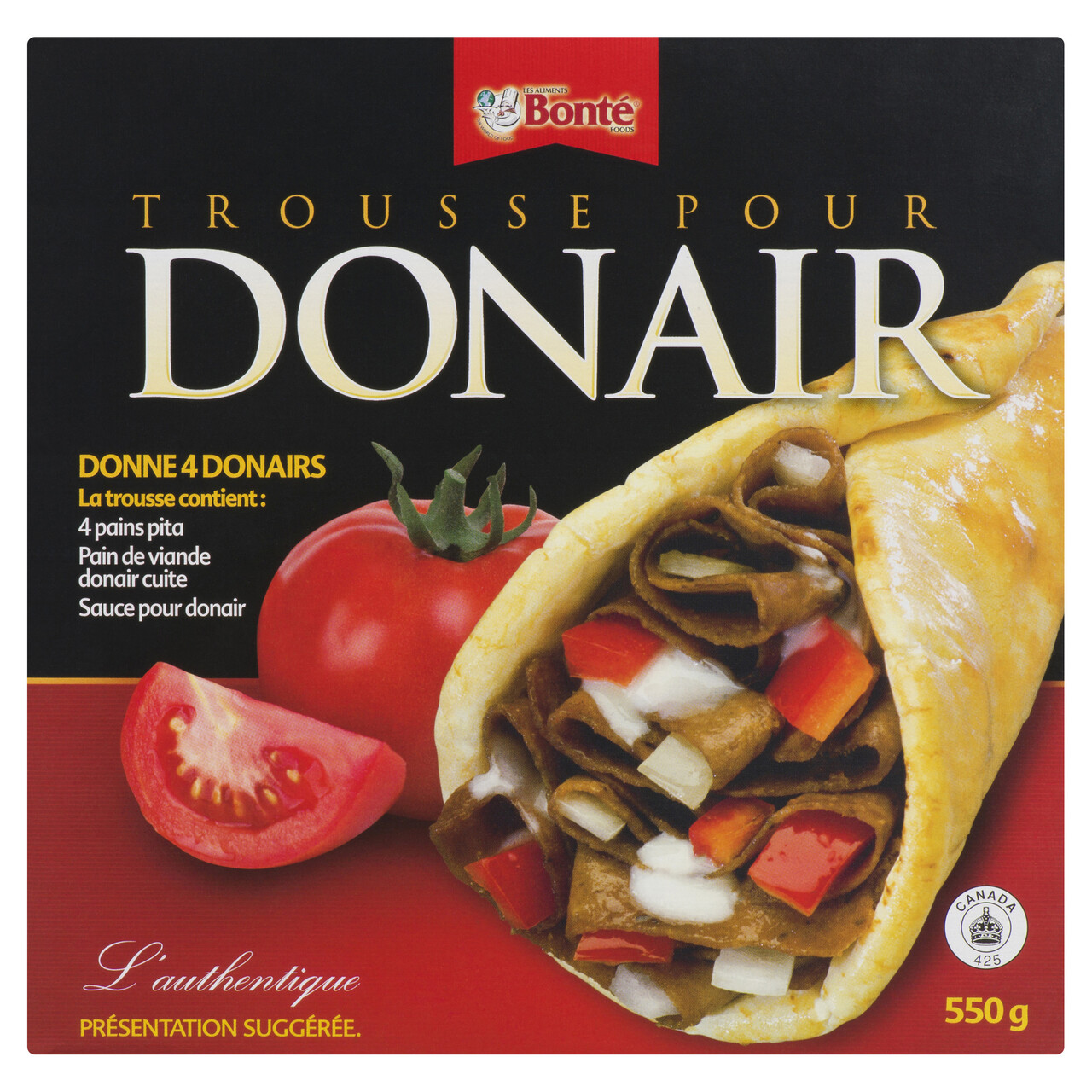 Bonte Donair Kits Frozen Authentic Style 550 g - Voilà Online Groceries ...