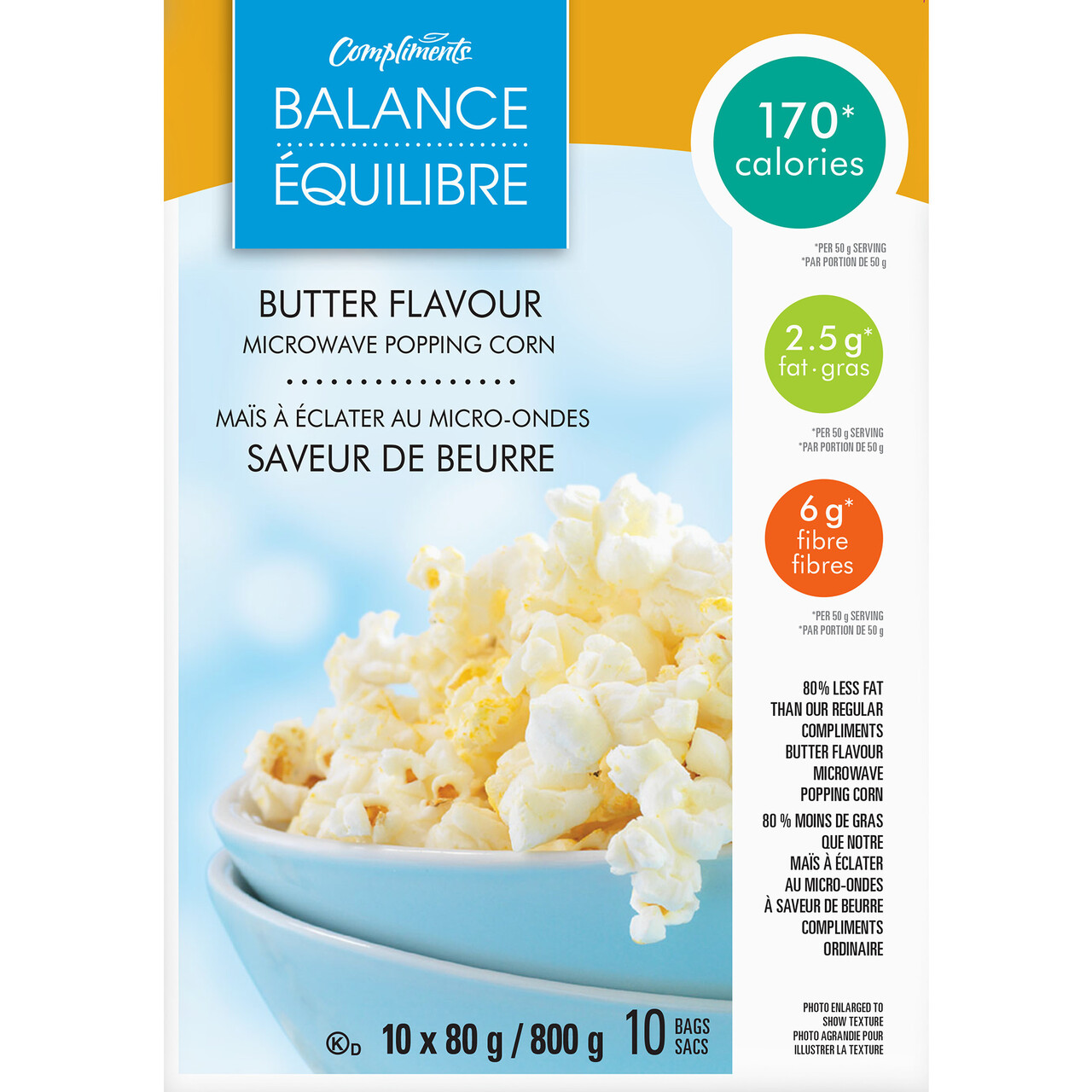 Compliments Balance Microwave Popping Corn Butter 10 x 80 g - Voilà ...