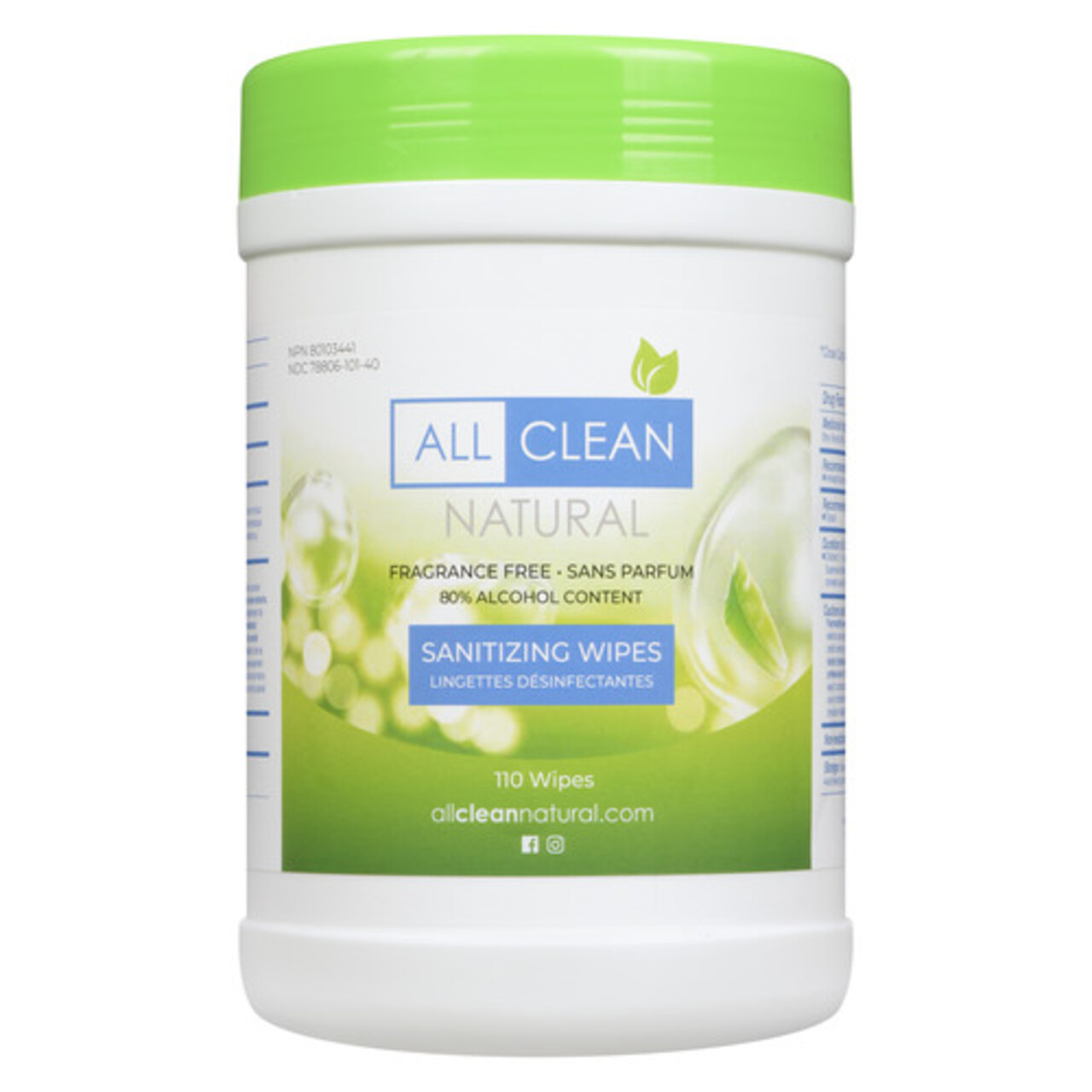 All Clean Natural Sanitizing Wipes 110 Sheets - Voilà Online Groceries ...