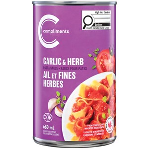 Compliments Pasta Sauce Garlic and Herb 680 ml - Voilà Online Groceries ...