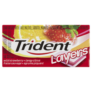 Trident Layers Sugar Free Gum Wild Strawberry Citrus 14 Pieces ea ...