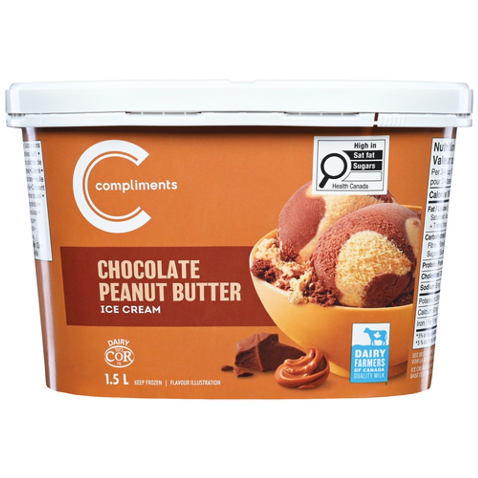 Compliments Ice Cream Chocolate Peanut Butter 1.5 L - Voilà Online ...