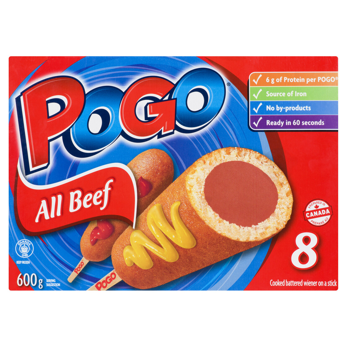 Pogo Frozen Corn Dogs All Beef 8 x 75 g - Voilà Online Groceries & Offers