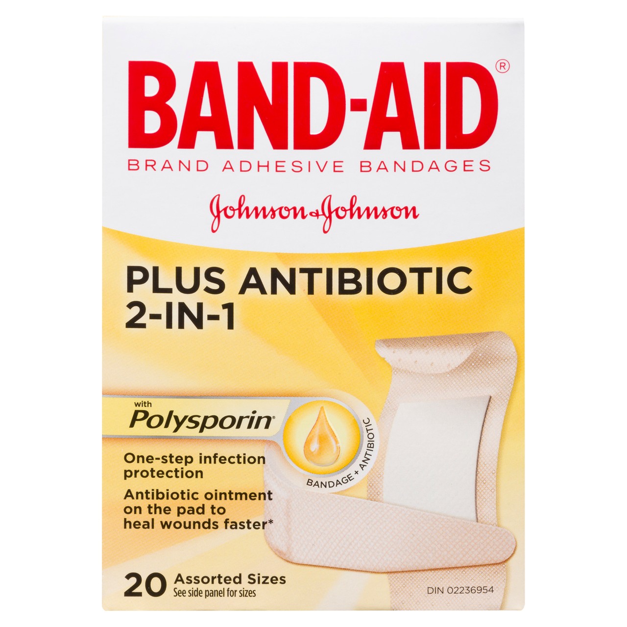 Johnson & Johnson Band-Aid Antibiotic Bandages Assorted Sizes 20 EA ...