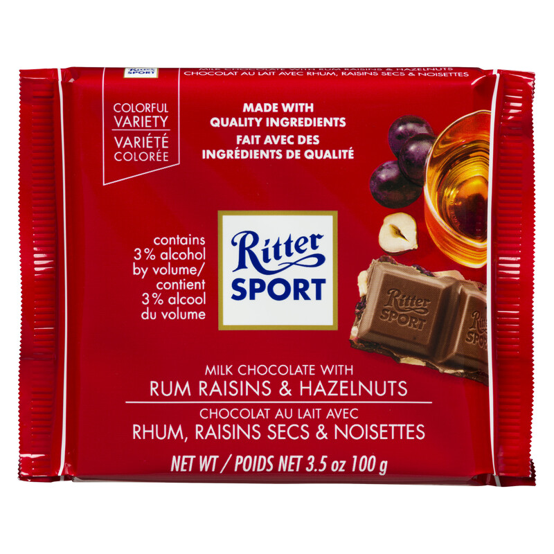 Ritter Sport Rum Raisin Nut Bar 100 g - Voilà Online Groceries & Offers