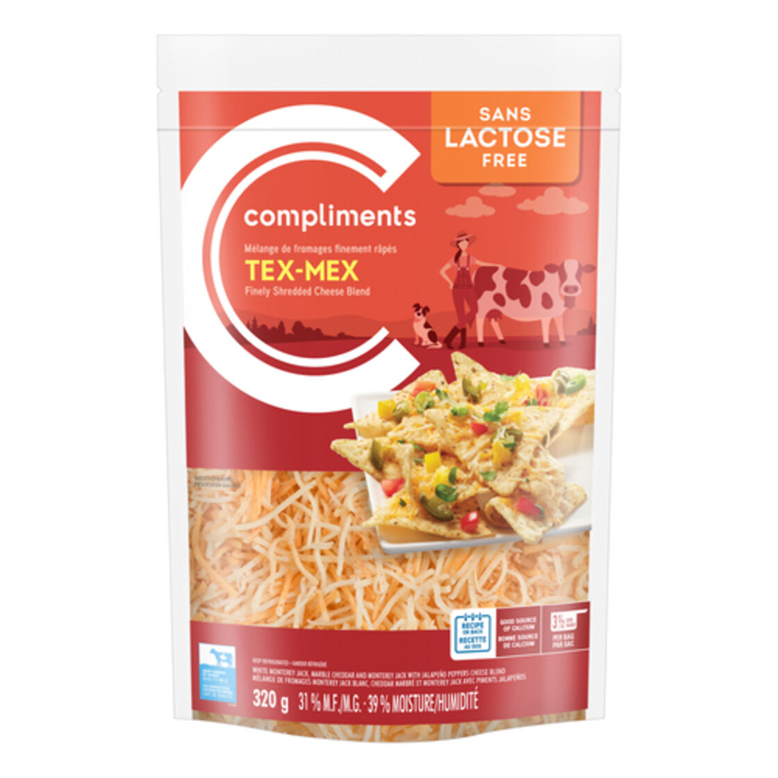 Compliments Lactose-Free Shredded Cheese Tex-Mex 320 g - Voilà Online ...