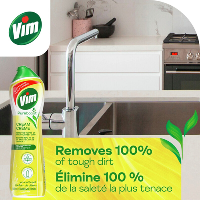 Vim Pureboost Cream Cleaner Lemon Scent Multi Surface Cleaner 500 ml ...