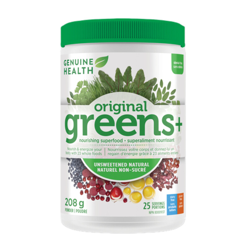 Genuine Health Nourishing Superfood Powder Greens+ Original Unsweetened ...