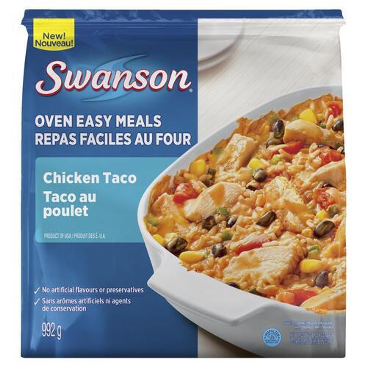 Swanson Frozen Dinner Oven Easy Meals Chicken Taco 992 g - Voilà Online ...