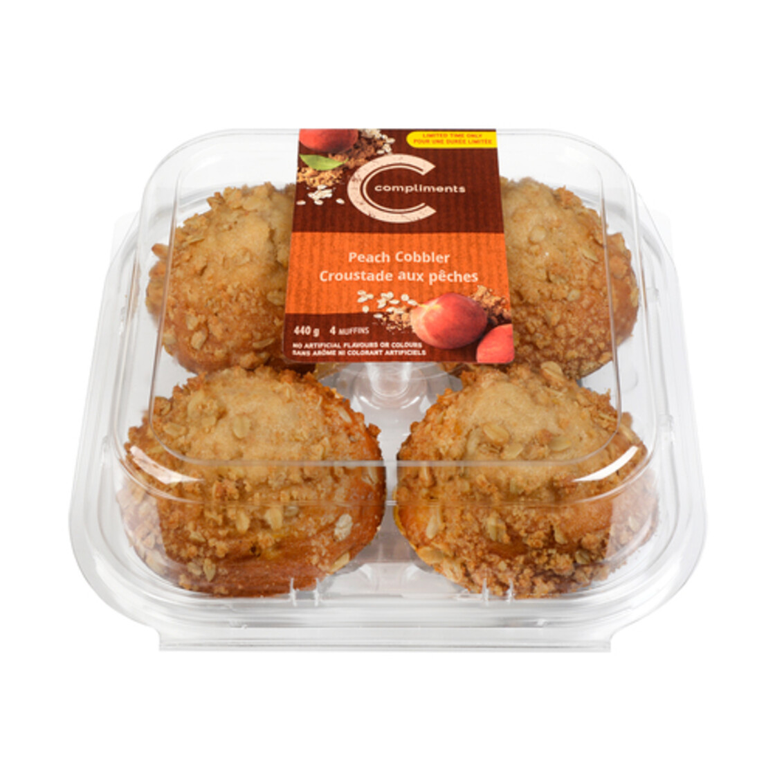 Compliments Muffins Peach Cobbler 440 g - Voilà Online Groceries & Offers