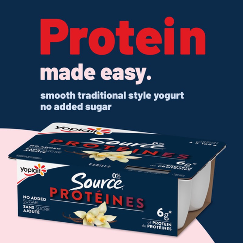 Yoplait Source 0% Yogurt Protein Vanilla 4 x 100 g - Voilà Online ...
