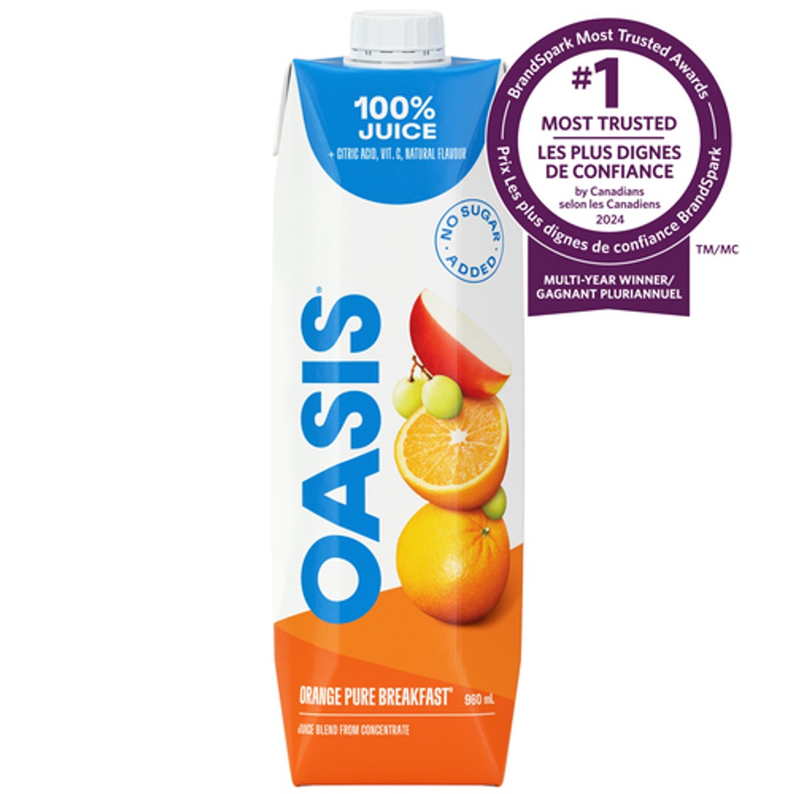 Oasis Juice Orange Pure Breakfast 960 ml - Voilà Online Groceries & Offers