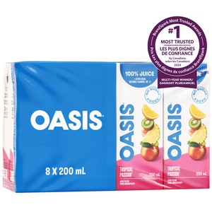 Oasis Fruit Juice Tropical Passion 8 x 200 ml - Voilà Online Groceries ...