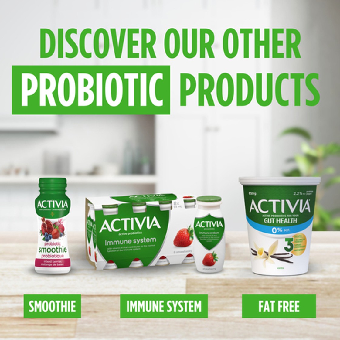 Activia Lactose-Free Probiotics Yogurt Strawberry Blueberry Peach Mango ...