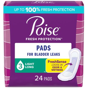 Poise Light Absorption Pads Long Length Without Wings 24 Count - Voilà ...