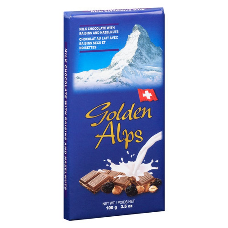 Golden Alps Chocolate Bar Raisin & Hazelnut 100 g - Voilà Online ...