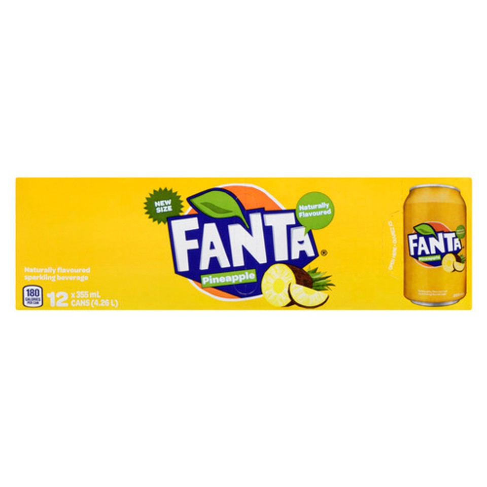 Fanta Soft Drink Pineapple 12 x 355 ml (cans) - Voilà Online Groceries ...