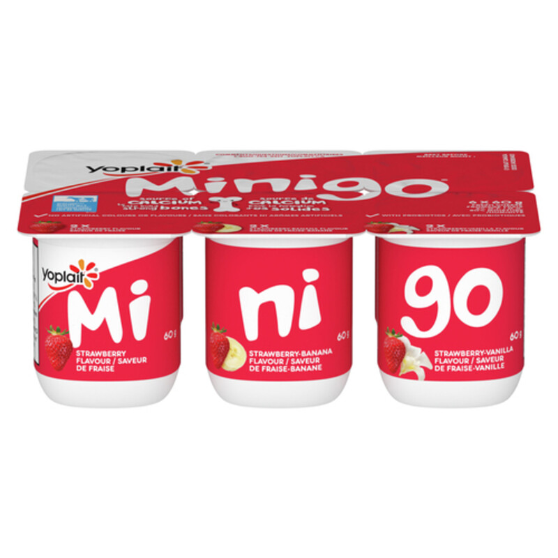 Yoplait Minigo Duo Yogurt 3% Kids Snack Variety Pack 6 x 60 g - Voilà ...