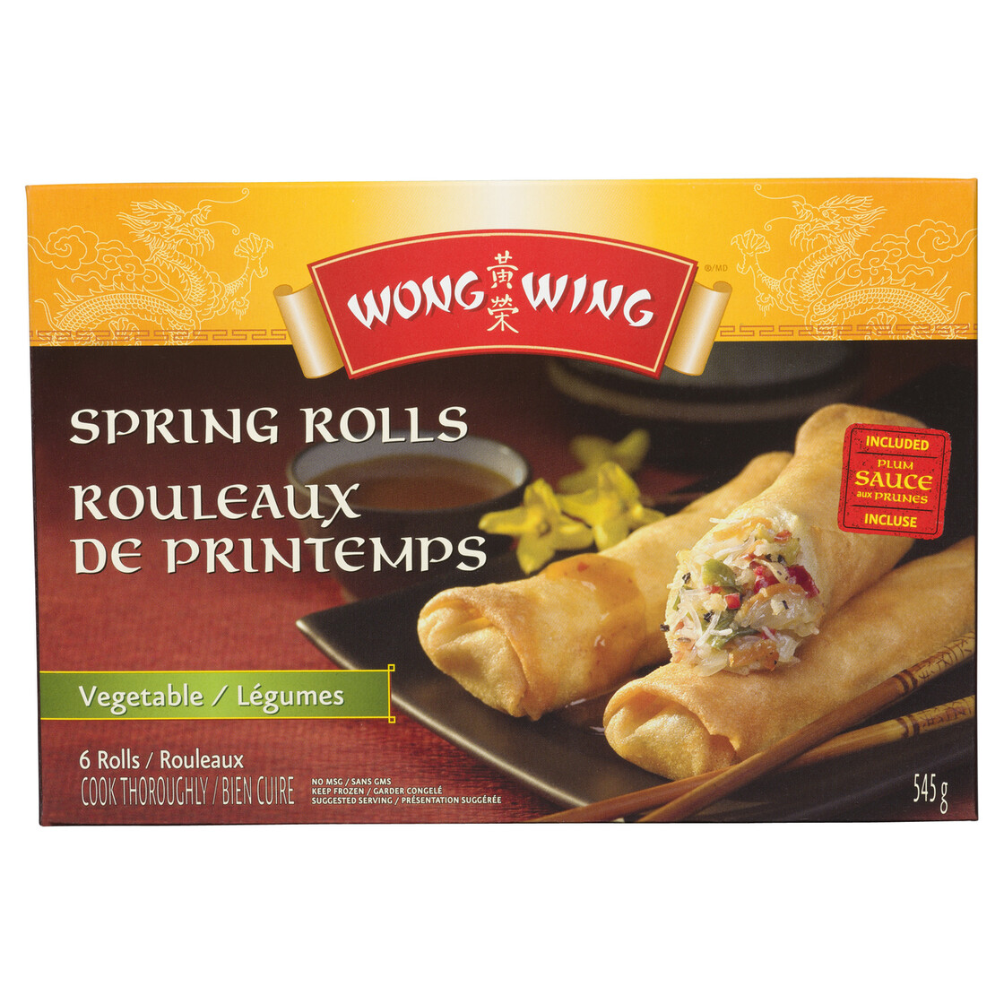 Wong Wing Frozen Spring Rolls Vegetable 545 g - Voilà Online Groceries ...