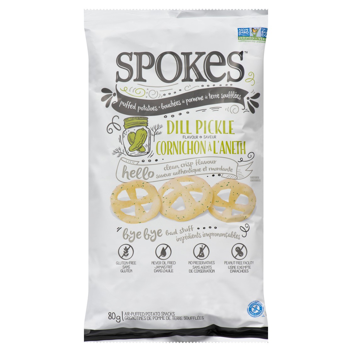 Spokes Gluten-Free Potato Snack Dill Pickle 80 g - Voilà Online ...