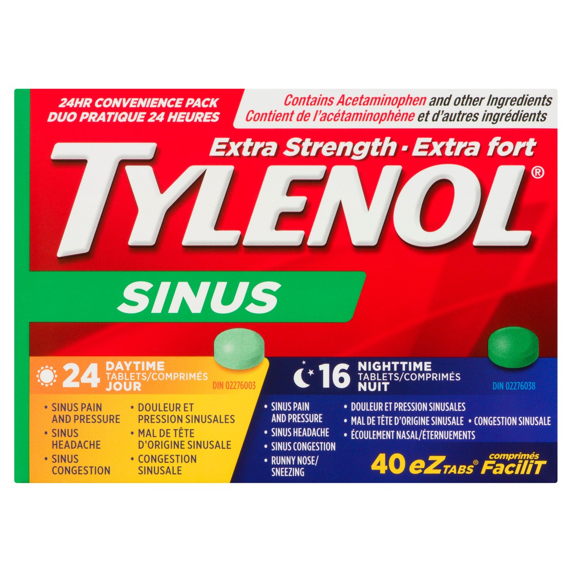 Tylenol Sinus Medication Combo Pack 40 EA - Voilà Online Groceries & Offers