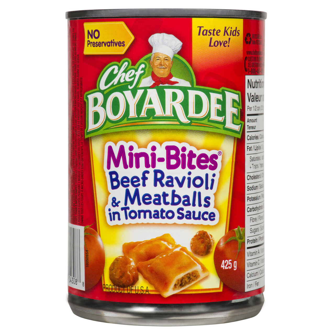 Chef Boyardee Mini Bites Beef Ravioli & Meatballs 425 g - Voilà Online ...
